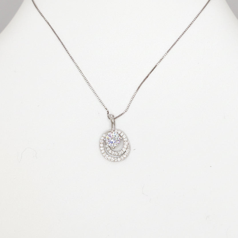 Cadena estilo Halo en Plata 925 – Aurora Boré